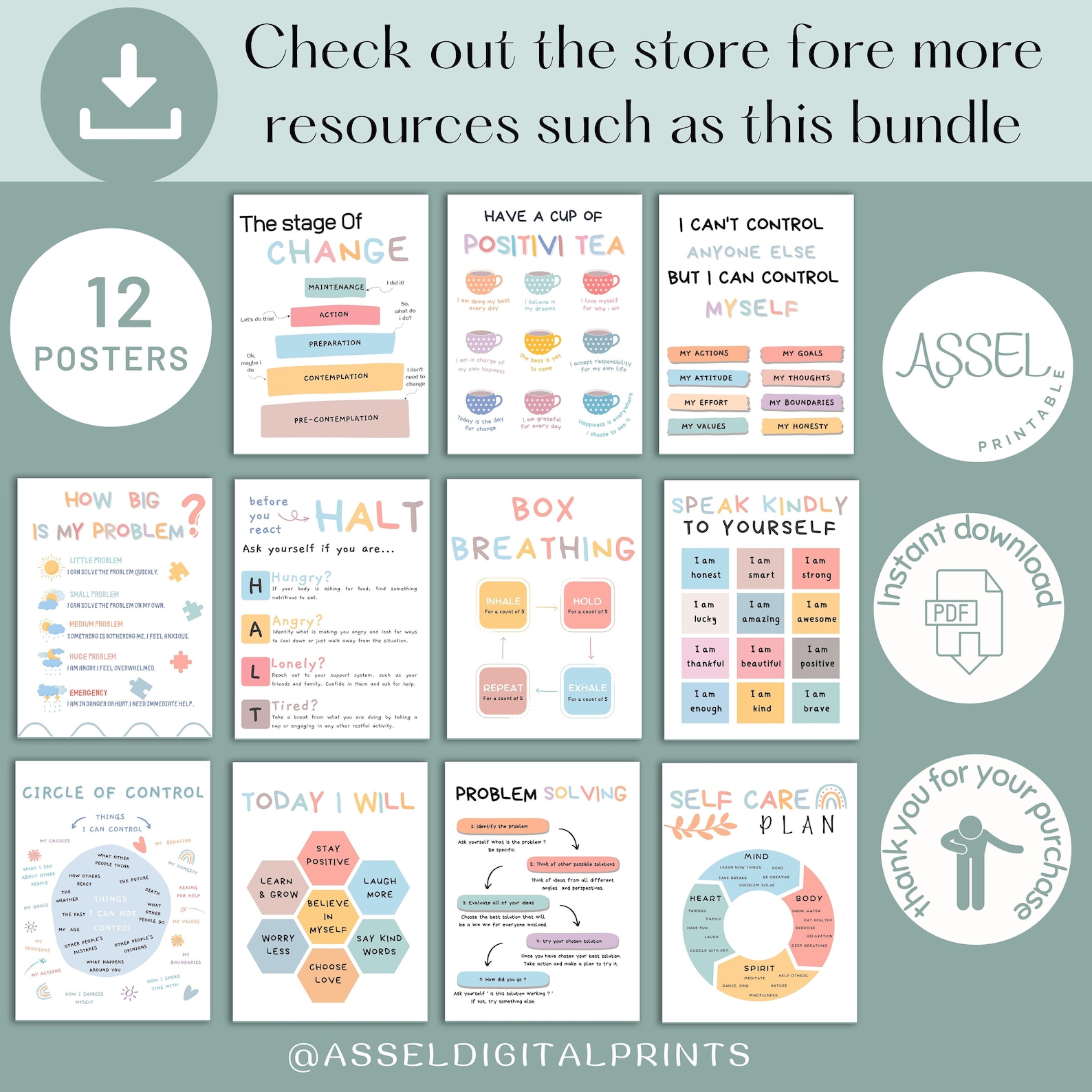 Set of 6 Trauma Posters Bundle, Trauma Responses, PTSD Posters, Trauma ...