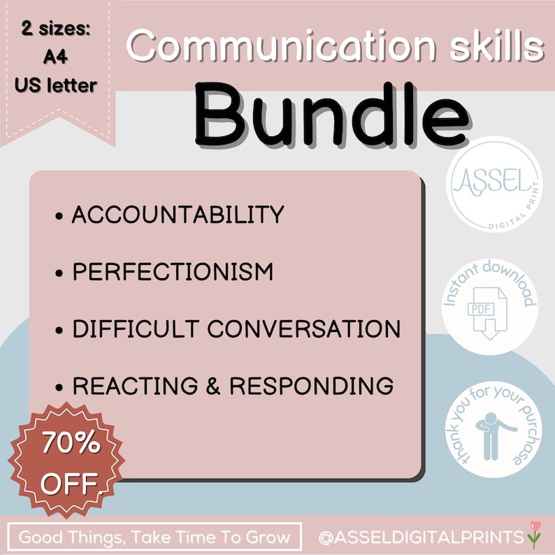 62 Assertive Communication Skills Bundle, Accountability ...