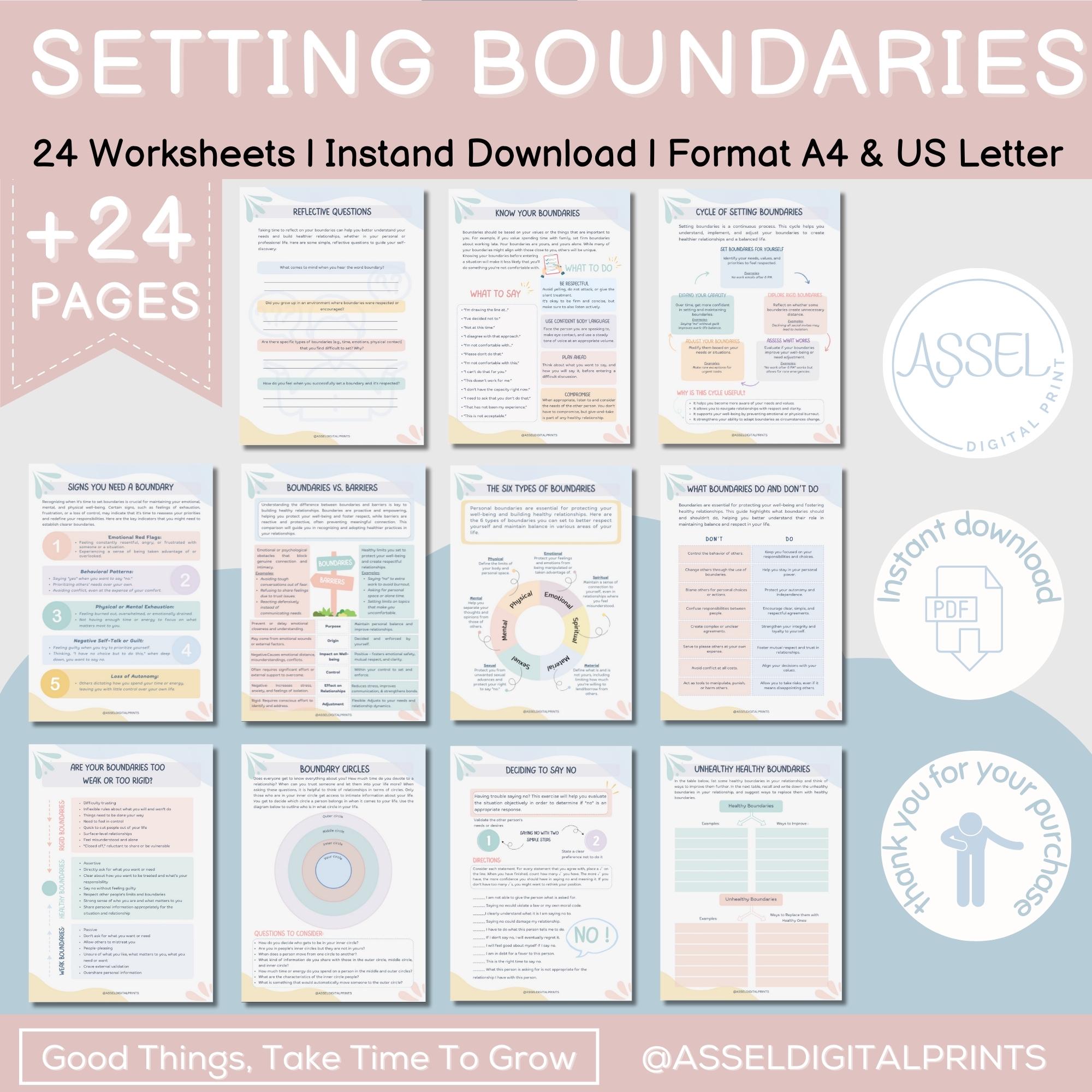 Understanding and Setting Boundaries Worksheets , Healthy Relationships ...