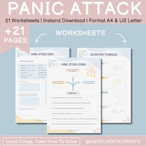Panic Disorder Worksheet ,panic Attack Workbook, Supporting Someone Through Panic, Anxiety ...