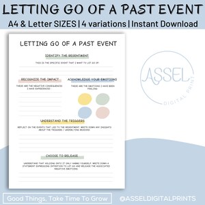 Letting Go of the Past or a Resentment,letting Go Forgiveness Printable ...