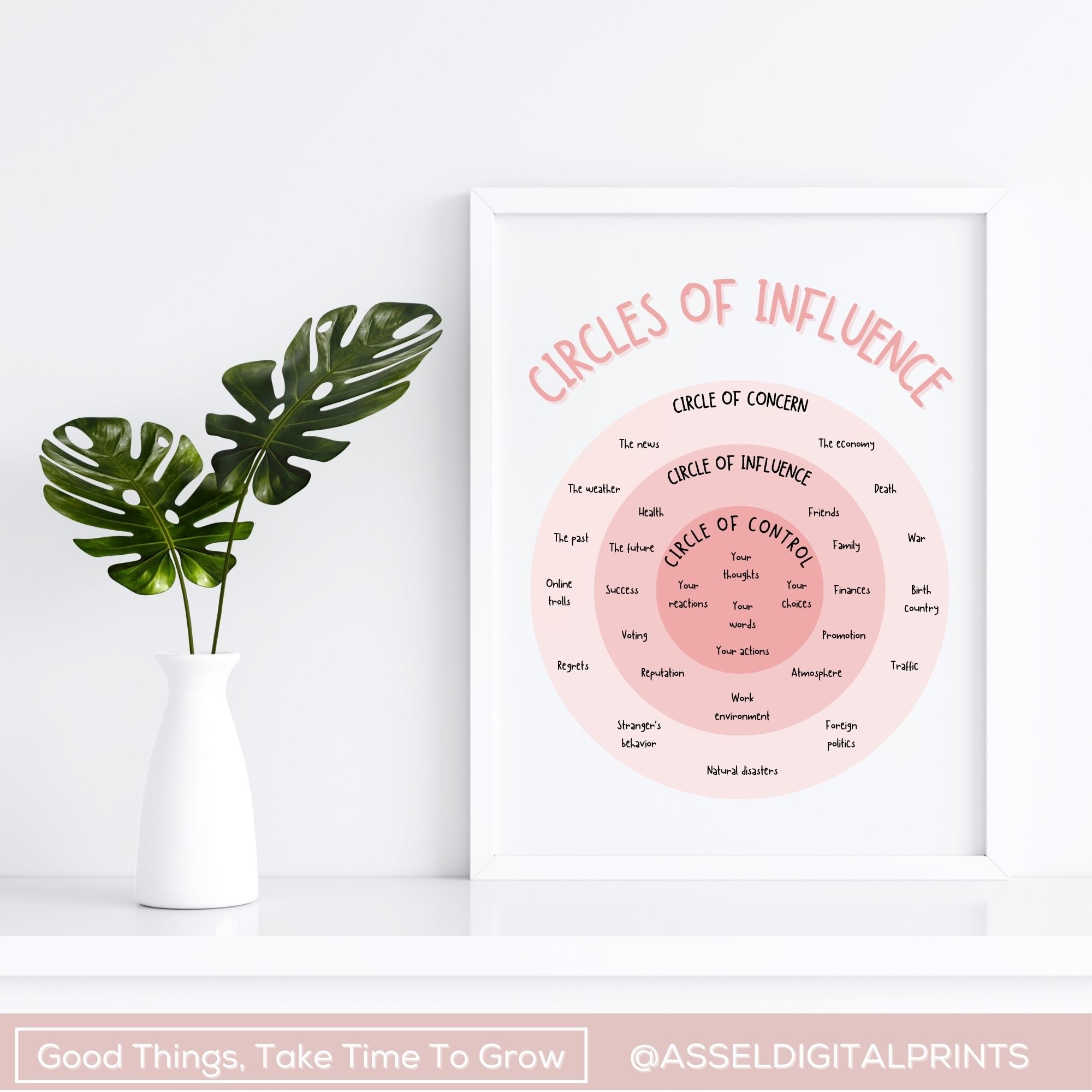 Circle of Influence Therapy Print, Growth Mindset, CBT DBT (digital ...