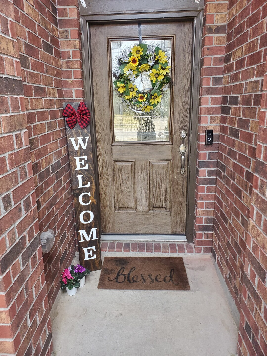 Welcome Porch Sign With Burlap Bow Year Guarantee - Etsy