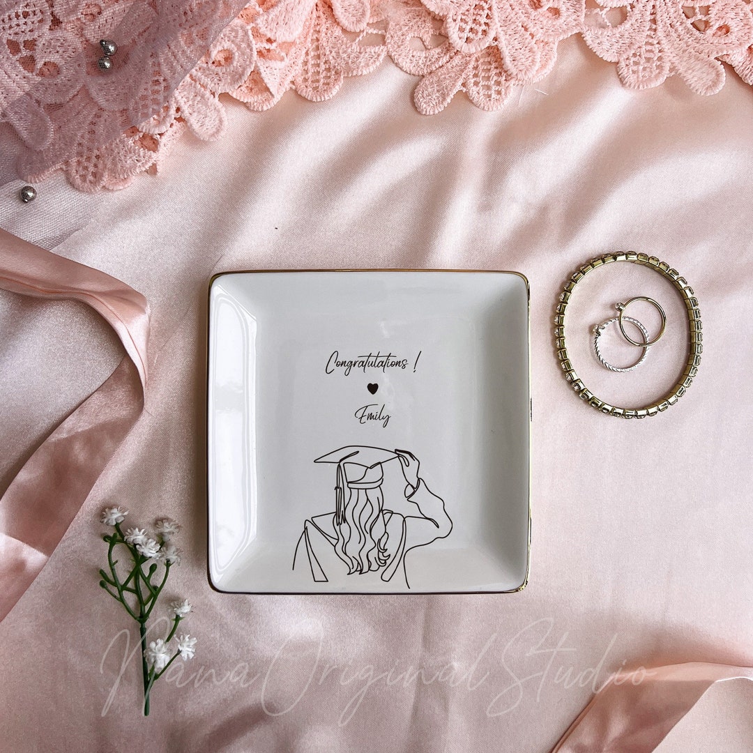 Graduation Silhouette Jewelry Dish, Congratulations Gift From Mom and ...