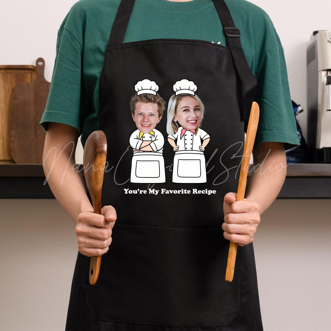 Personalized Couple Photo Aprons, Custom Valentine’s Day Gift for ...
