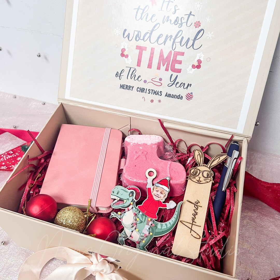 Kids Santa Gift Box With Notebook, Pink Christmas Gift for Students ...