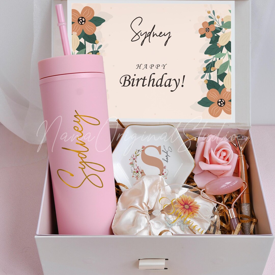 Pink Birthday Gift Box, Besties Gift Box, Personalized Birth Month ...
