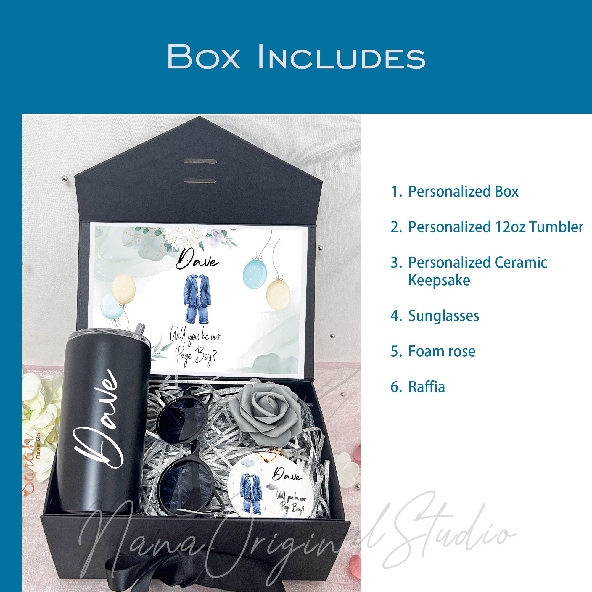 Black Page Boy Proposal Box With Sunglasses Will You Be My - Etsy Australia