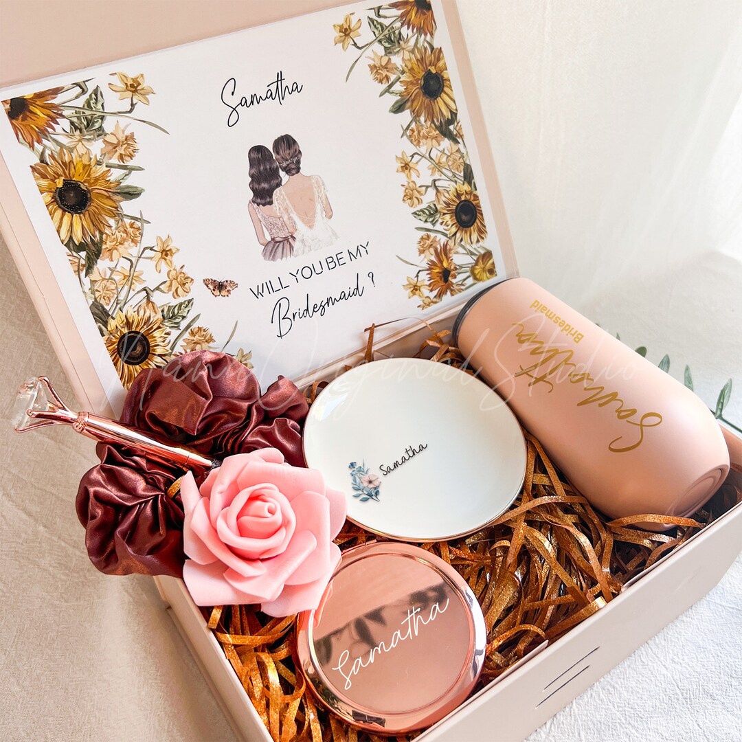 Wedding Sunflower Maid of Honour Proposal Box, Will You Be My Proposal ...