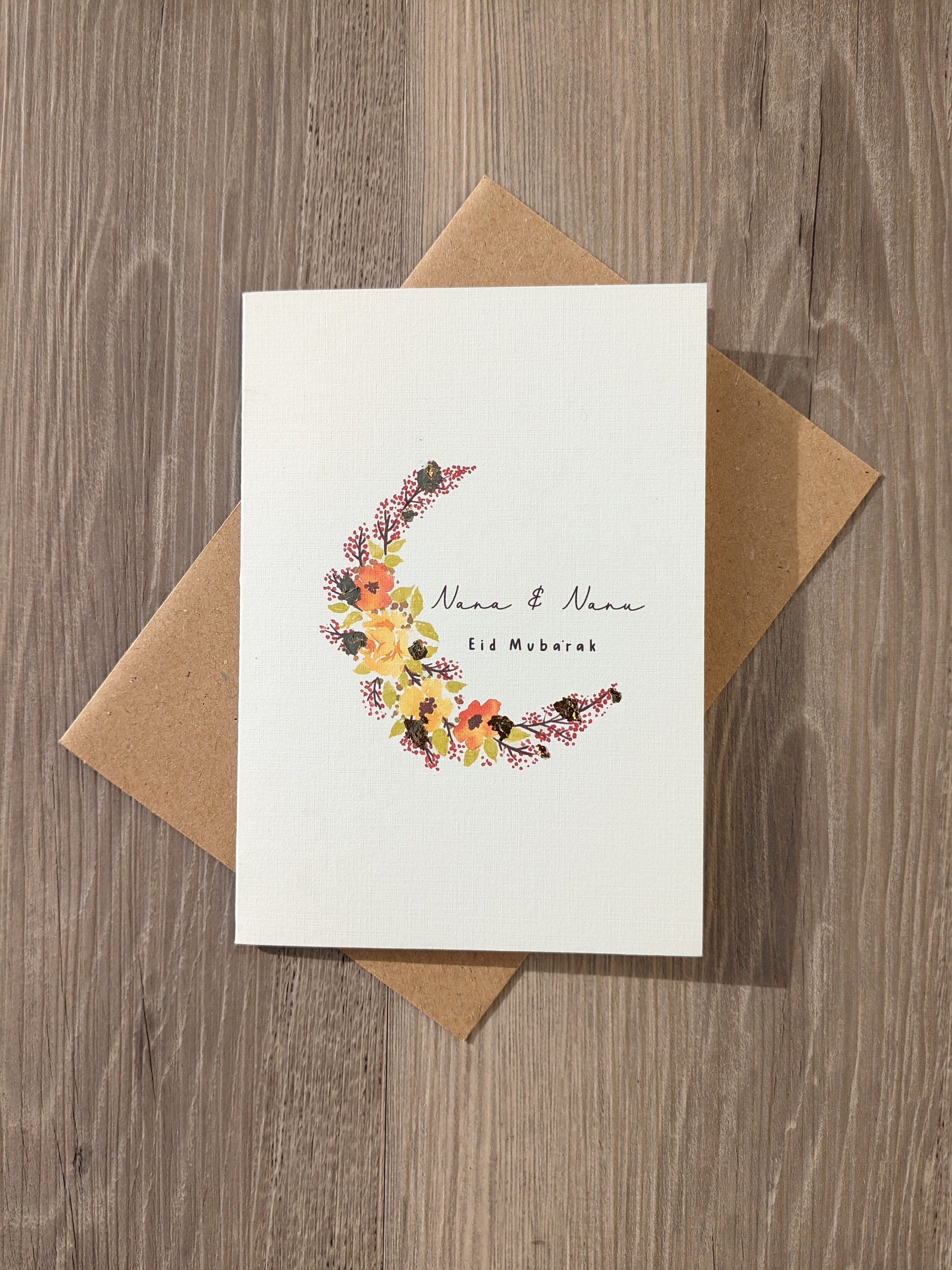 Personalised Eid Card With Gold Leaf Detailing Nana Nanu Ami Amu Amma ...