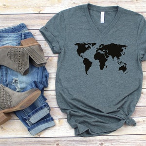 World Map Shirt Travel Shirt Traveler Gift Travel Lover | Etsy