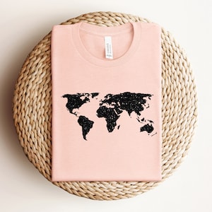 World Map Shirt, Travel Shirt, Traveler Gift, Travel Lover, Geography ...