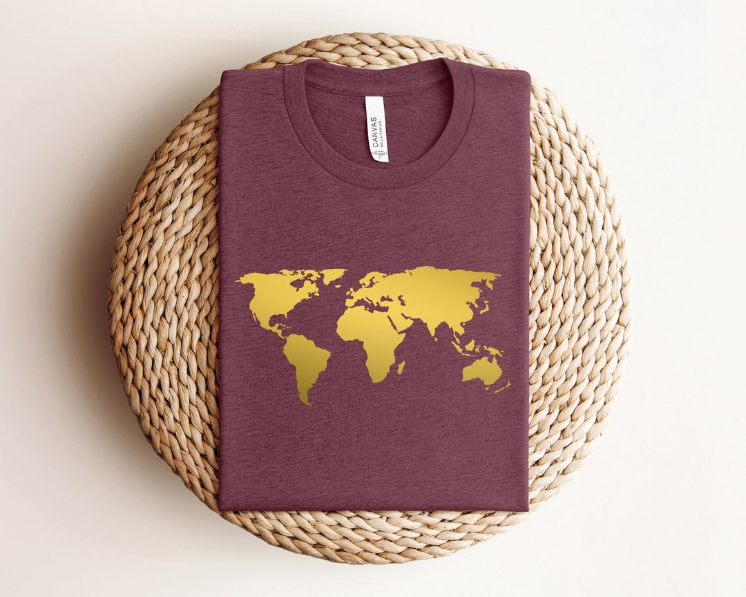 World Map Shirt, Travel Shirt, Traveler Gift, Travel Lover, Geography ...