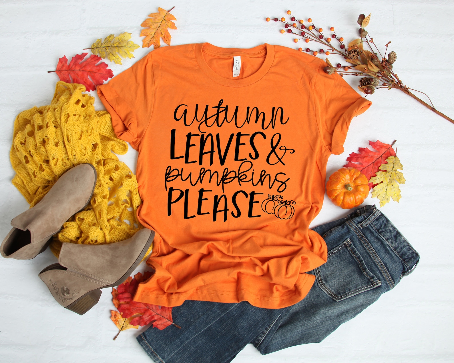 Autumn Leaves and Pumpkin Please Shirt Fall Shirts Fall Time | Etsy