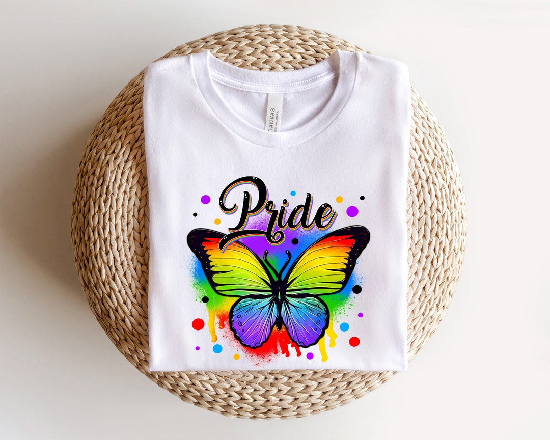Pride Butterfly Shirt, Rainbow Butterfly Shirt, Sunflower Butterfly ...
