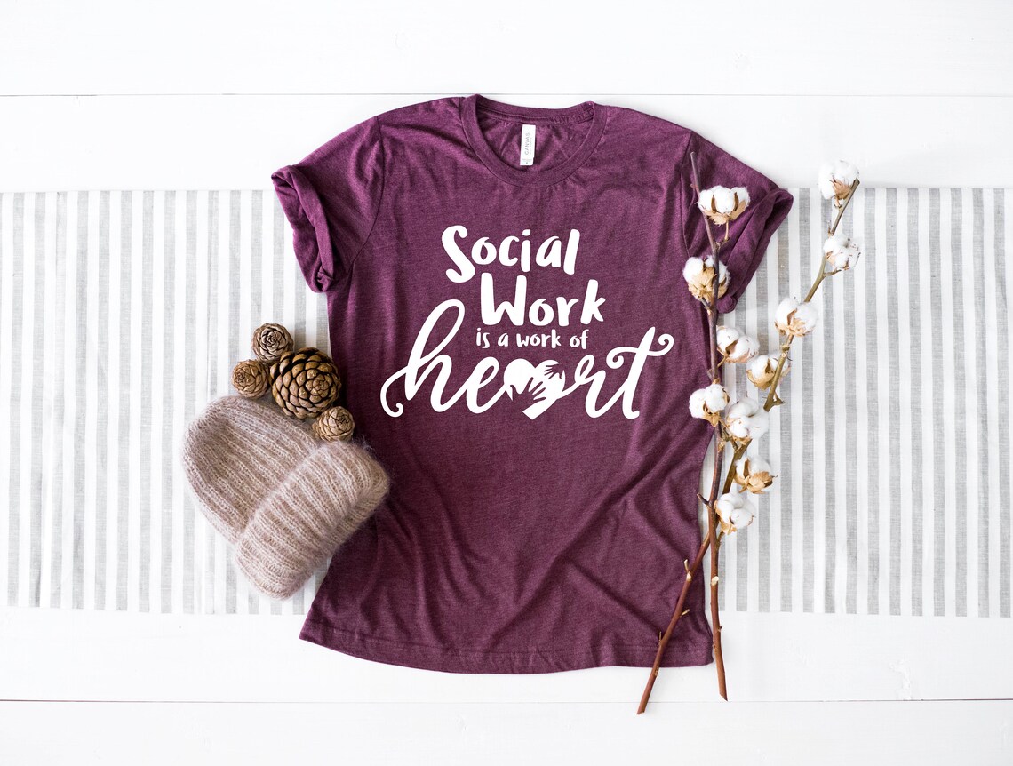 Social Work is a Work of Heart Shirt Social Worker Gift LSW | Etsy