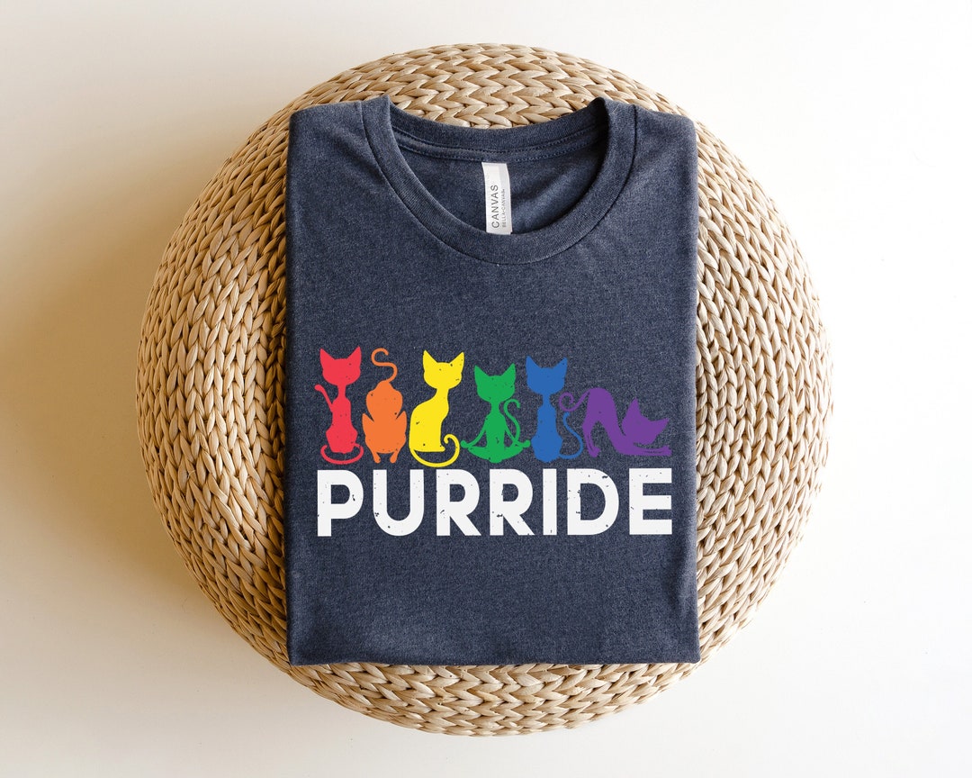 Pride Cat Shirt, Purride Shirt, Cat With LGBT Shirt, Cat Lover Shirt ...