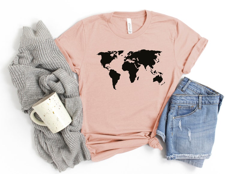 World Map Shirt Travel Shirt Traveler Gift Travel Lover - Etsy