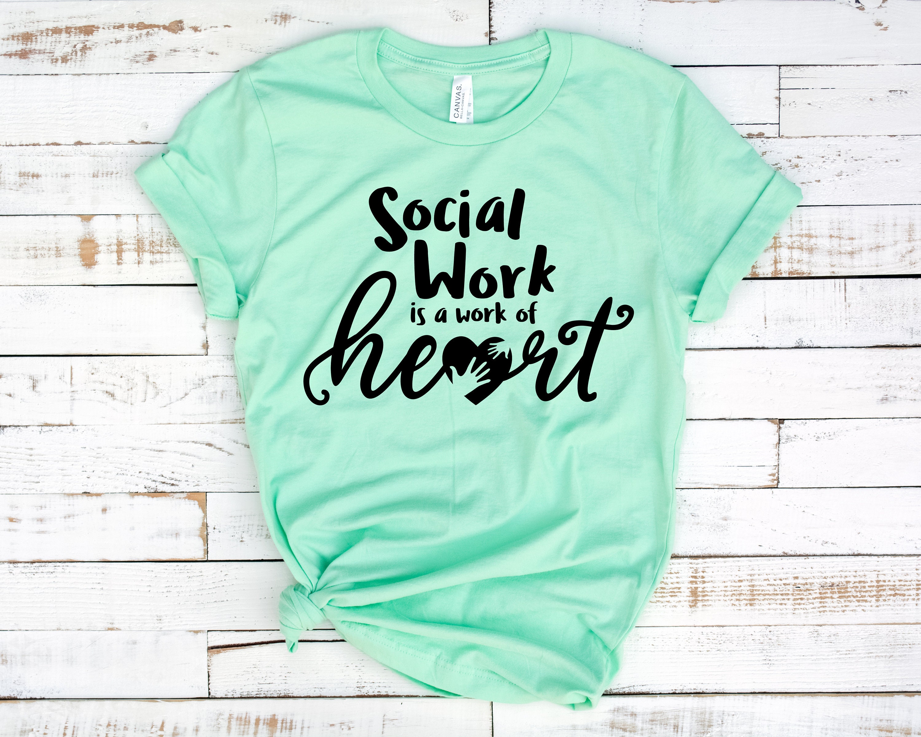 Social Work is a Work of Heart Shirt Social Worker Gift LSW | Etsy