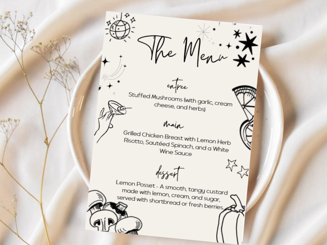 Editable Bachelorette Package, Menu Template, Itinerary Template ...