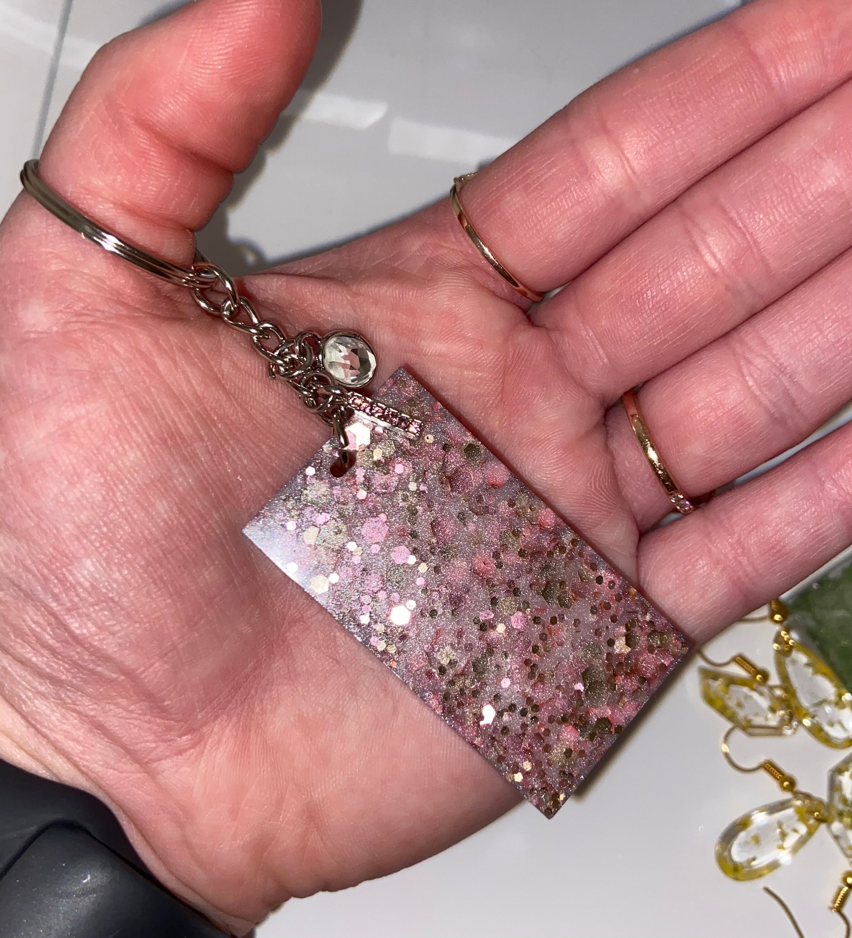 Pink Glitter Baddie Keychain - Etsy