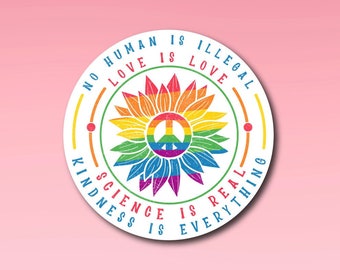 Rainbow Heart Die Cut Sticker - Etsy