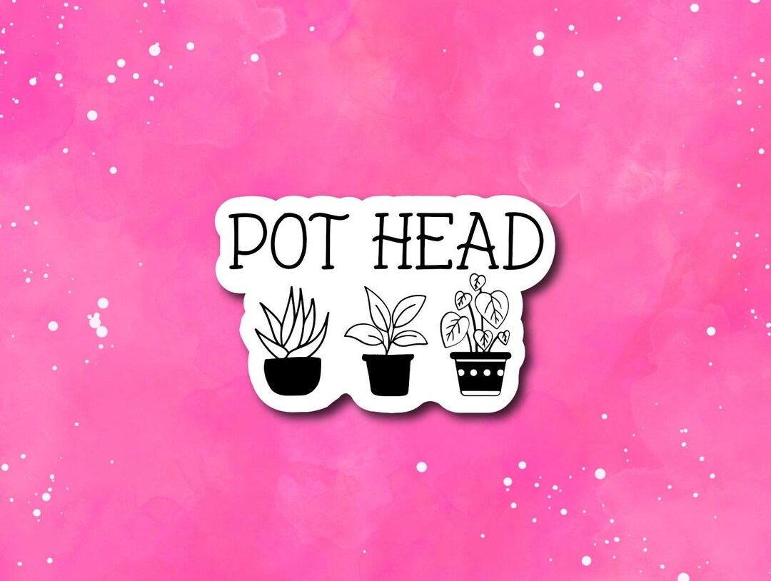 Pot Head Sticker - Etsy