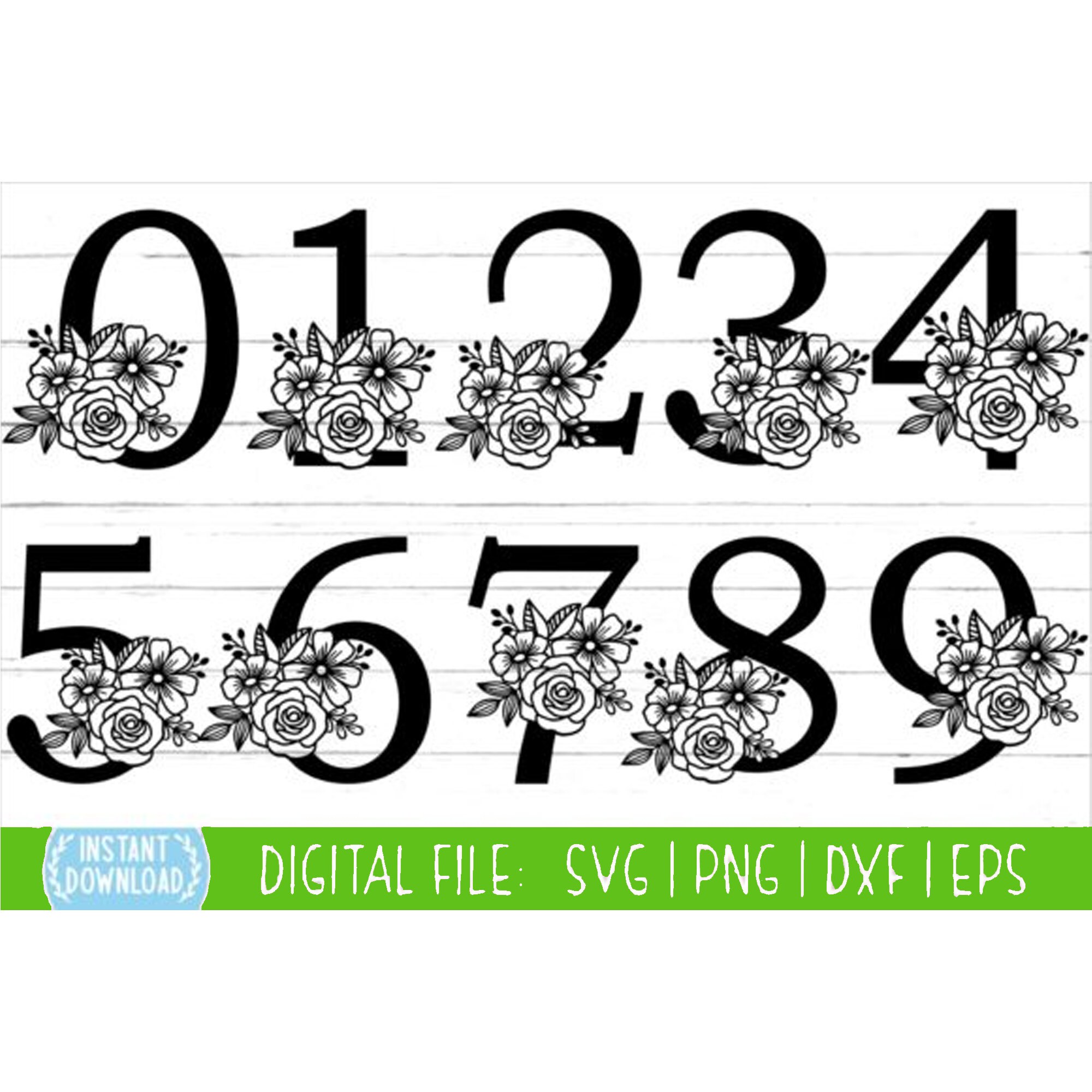 Rose Floral Alphabet and Numbers SVG, Flower Monogram Frame Alphabet ...