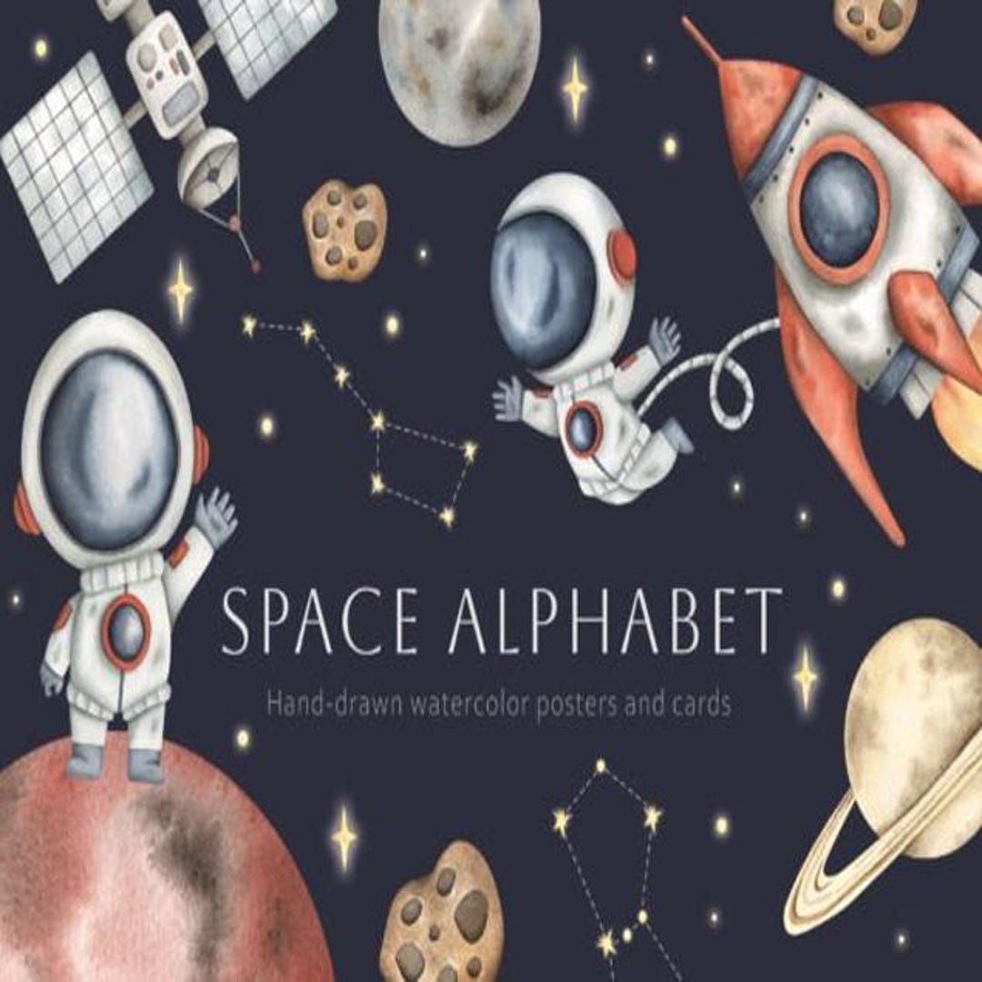 Space Alphabet Graphic - JPG Letters, Spaceship,astronaut,solar System ...