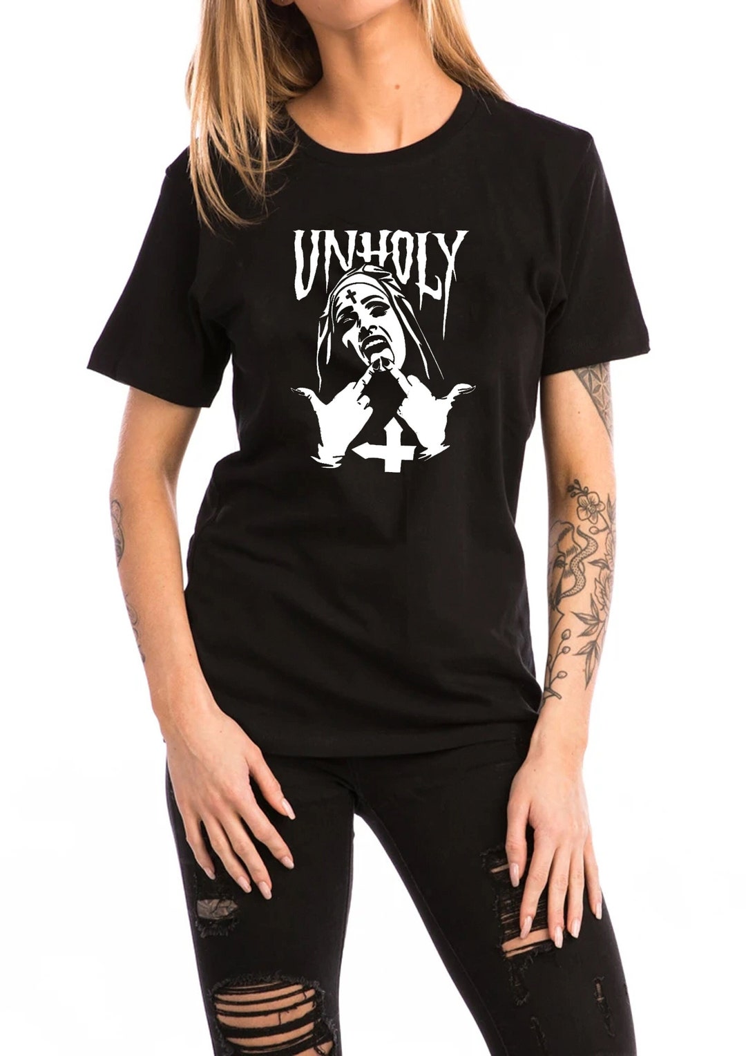 Unholy Nun Unisex T-shirt Sinner Gothic Witchcraft Occult Magic ...