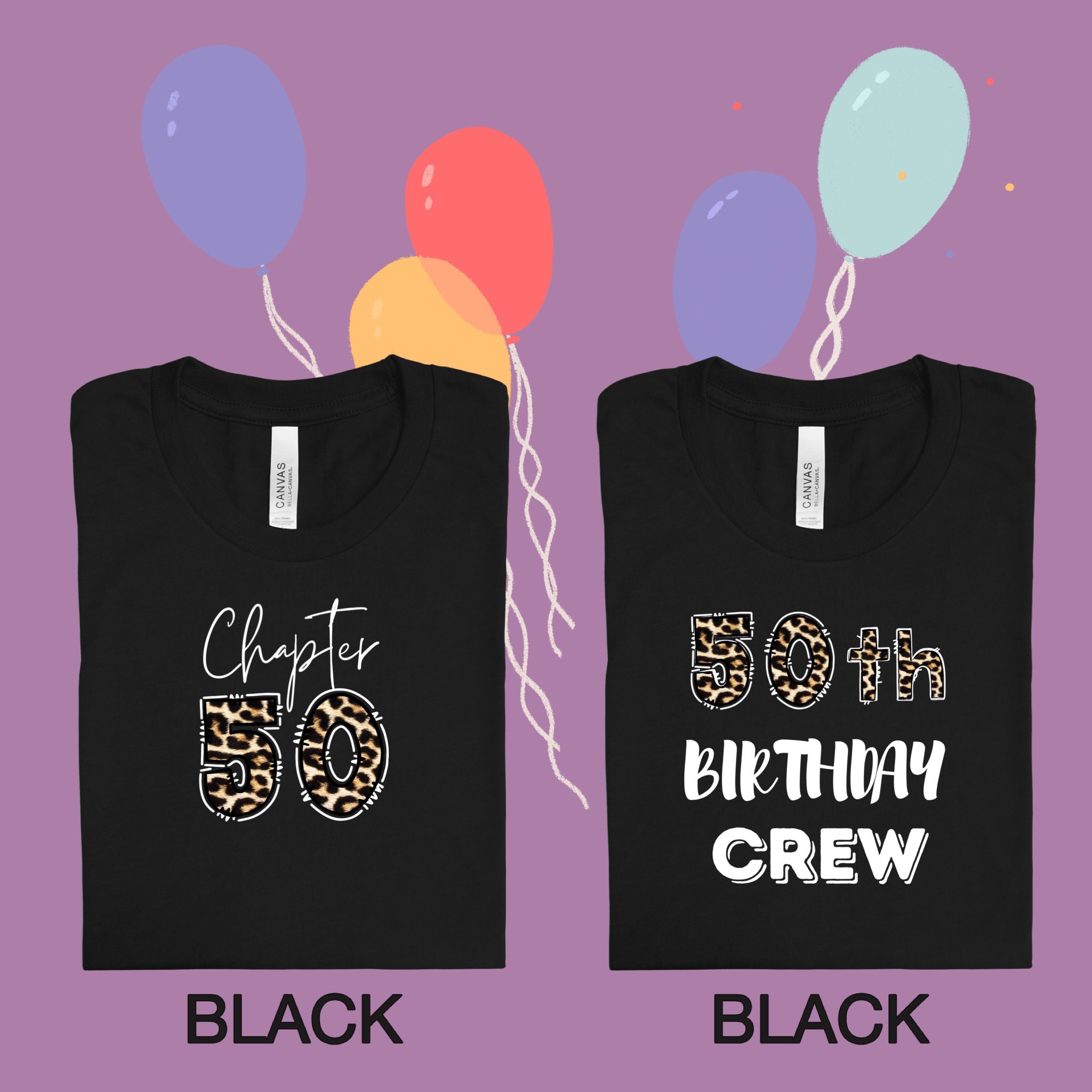 50th Birthday Shirt, 50th Birthday Crew Shirt for Woman, Leopard Print ...