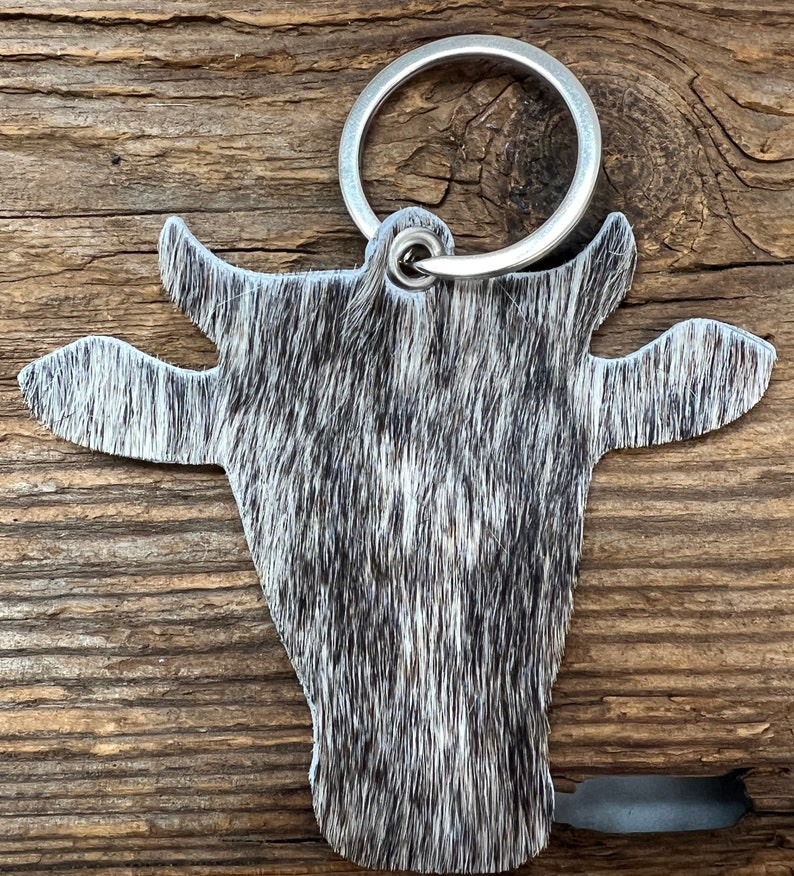 Cowhide Keychain, Cow Keychain, Steer Head, Bachelorette Party Gift ...