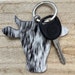 Cowhide Keychain, Cow Keychain, Steer Head, Bachelorette Party Gift ...