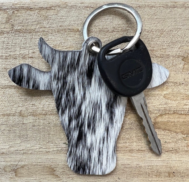 Cowhide Keychain, Cow Keychain, Steer Head, Bachelorette Party Gift ...