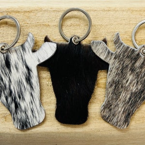 Cowhide Keychain, Cow Keychain, Steer Head, Bachelorette Party Gift ...