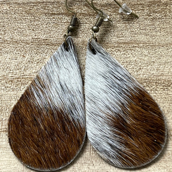Cow Hide Earrings - Etsy