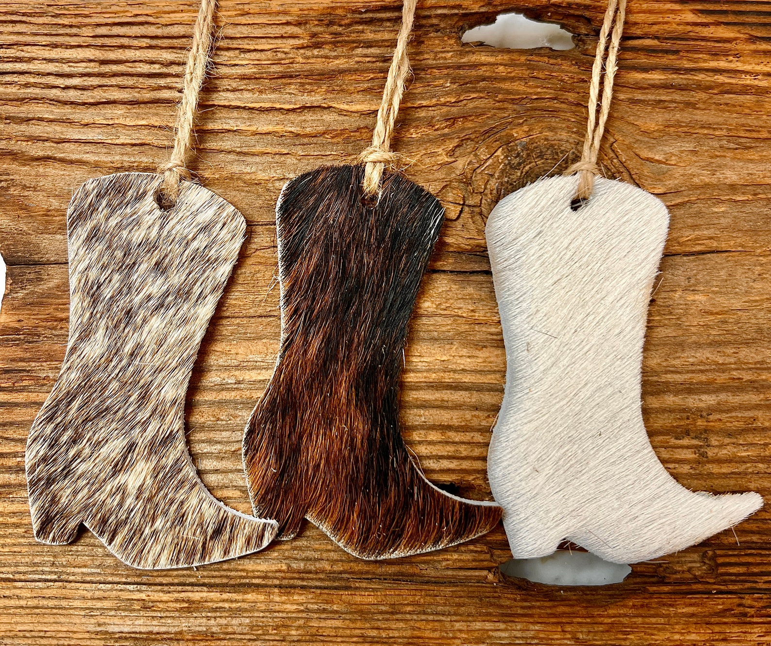 Cowboy Boot Christmas Tree Ornaments, Set of 6, Western Theme Holiday ...