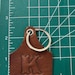 Personalized Leather Keychain Monogram Cow Tag Key Ring Custom Initial ...