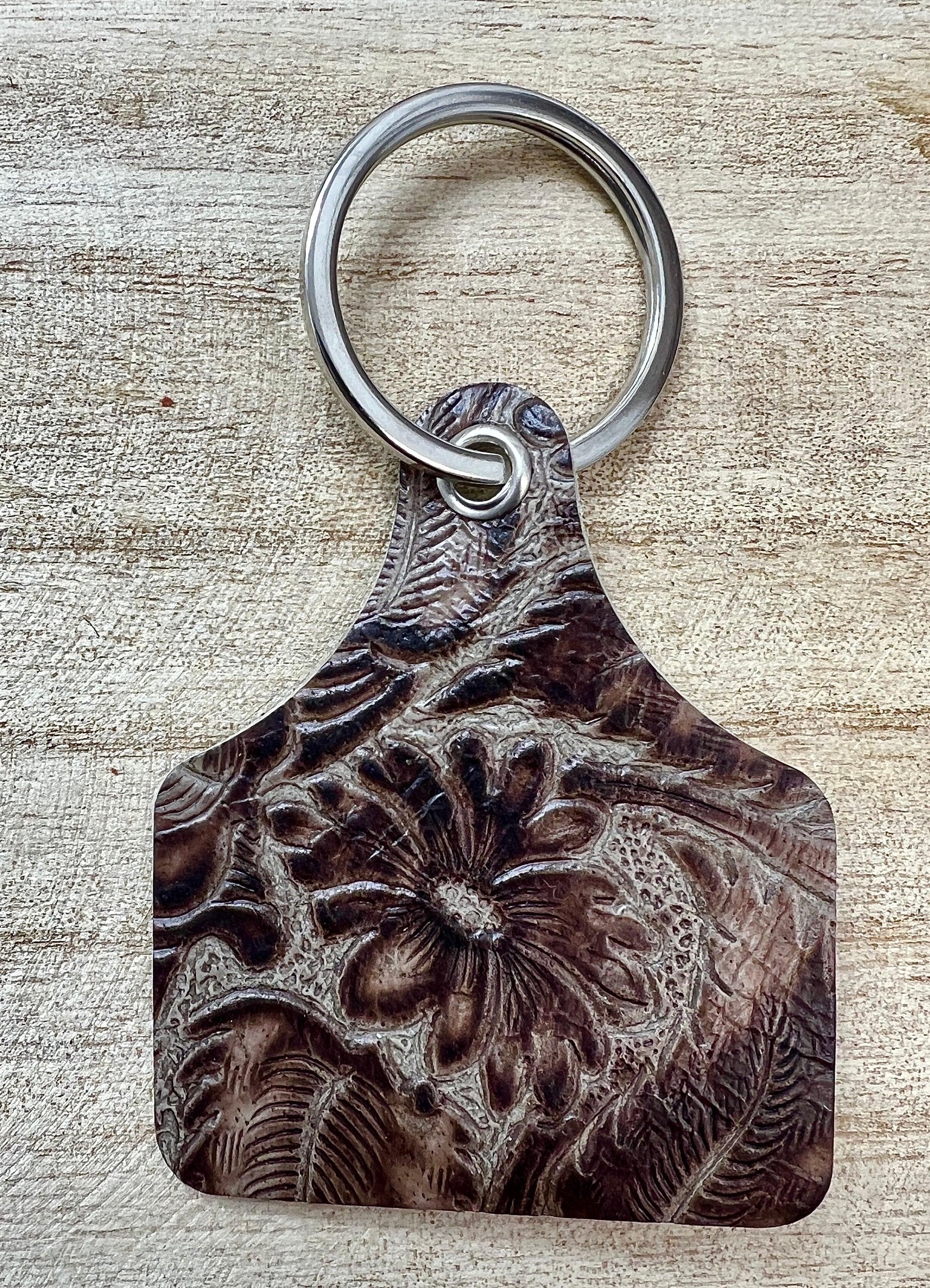 Leather Cow Tag Keychain, Cattle Ear Tag, Western Theme Gift for Teen ...