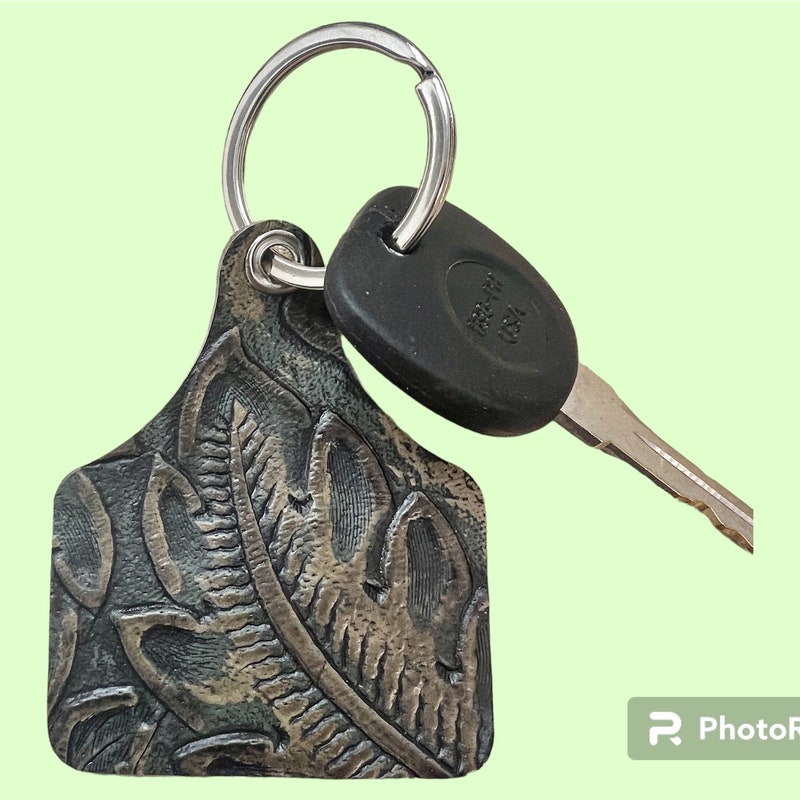 Cow Tag Keychain - Etsy