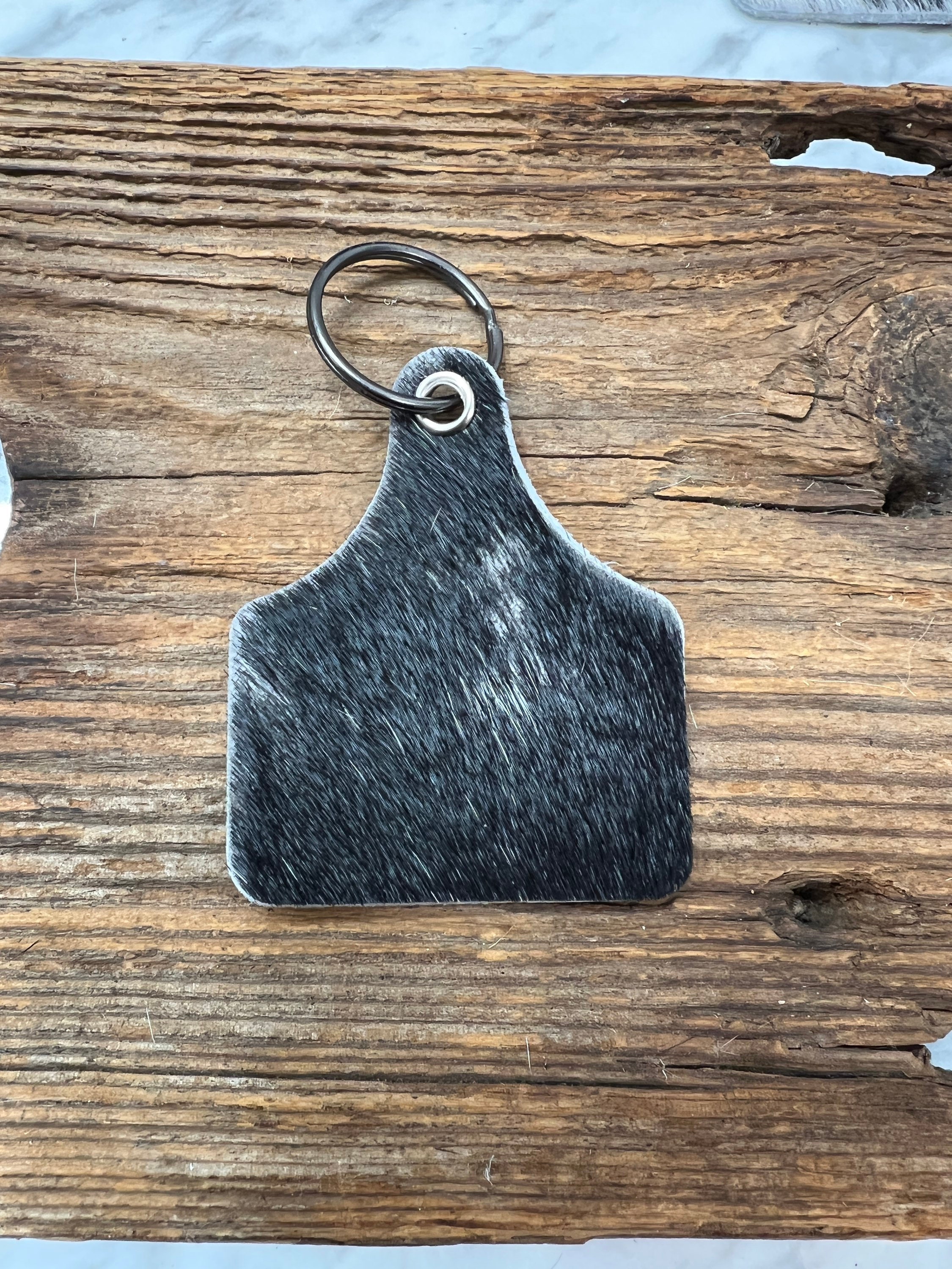 Cow Tag Keychains, Set of 3, Cowhide, Cowboy Birthday Party Favors ...