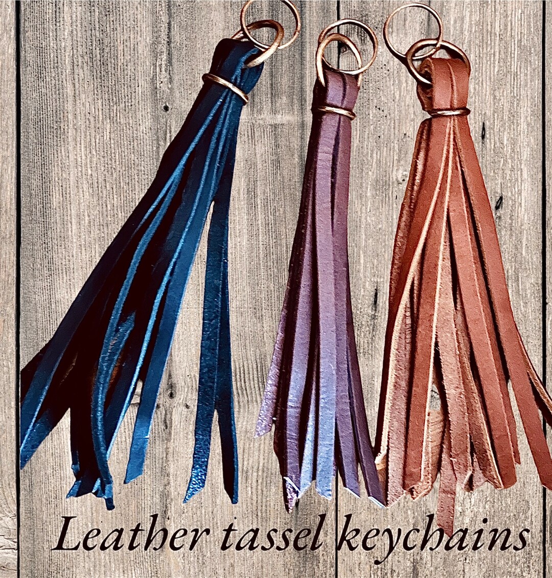 Leather Tassel Keychain Long Leather Tassel Handbag Accessories