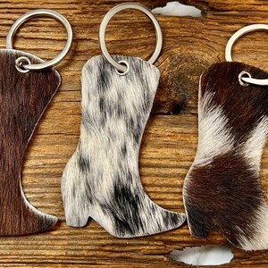 Western Bridesmaid Proposal Gift, Cowhide Boot Keychain Favor, I Do ...