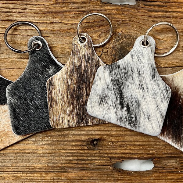 Cow Tag Keychain - Etsy