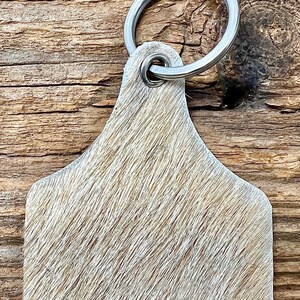 Cow Tag Keychains, Set of 3, Cowhide, Cowboy Birthday Party Favors ...