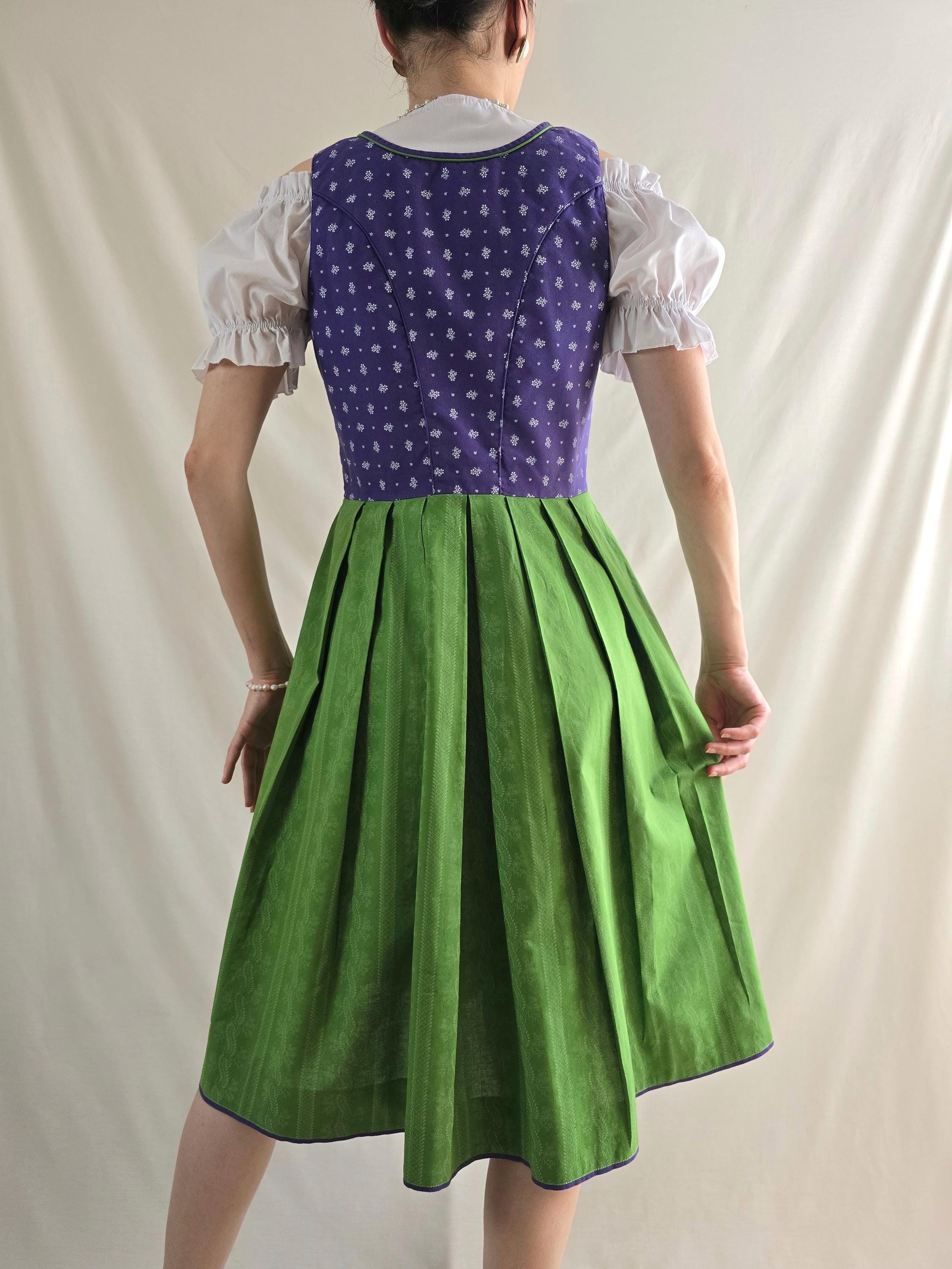 Vintage Dirndl Dress Purple Octoberfest Tracht Dress Bavarian Dress ...