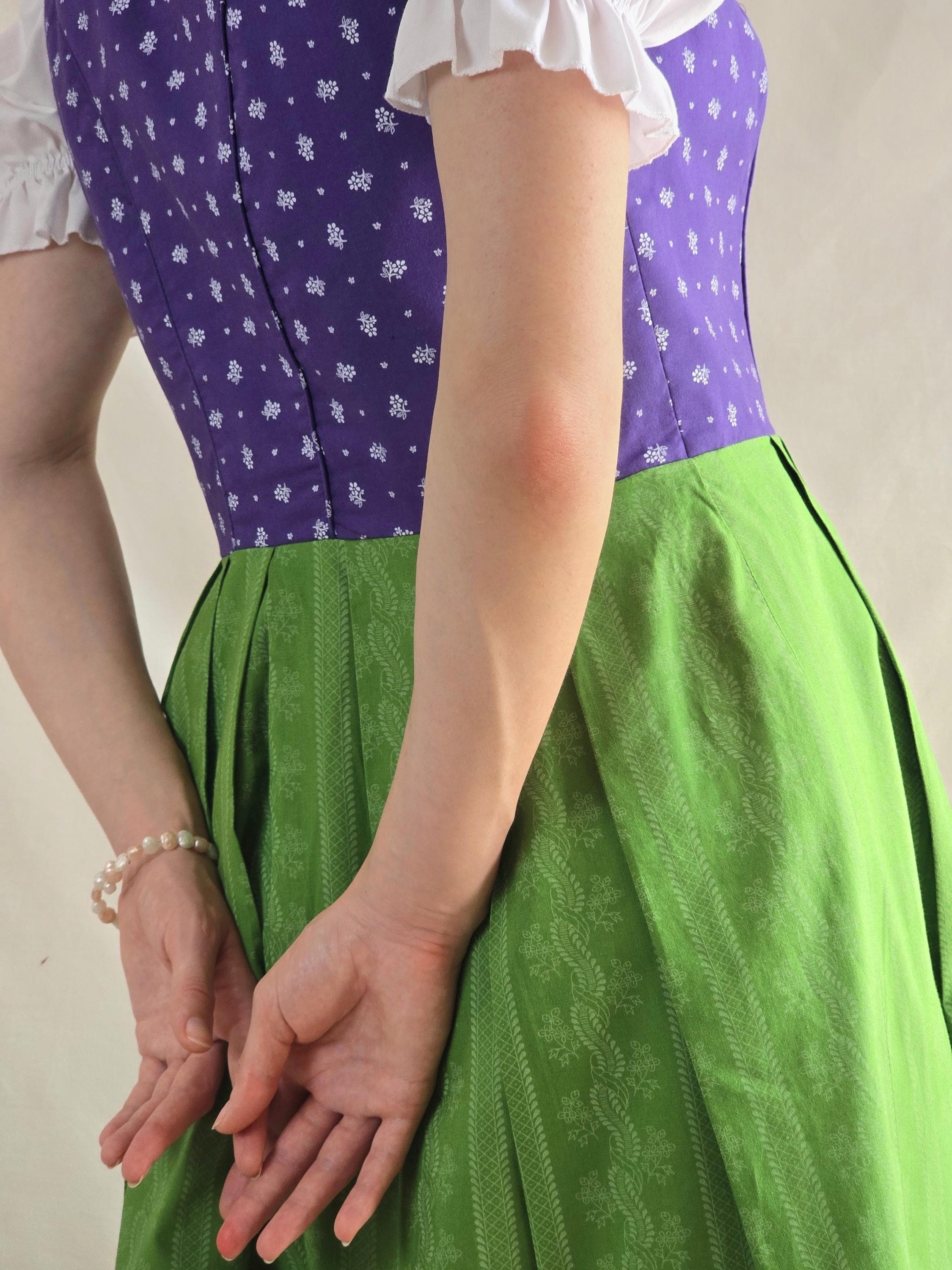 Vintage Dirndl Dress Purple Octoberfest Tracht Dress Bavarian Dress ...