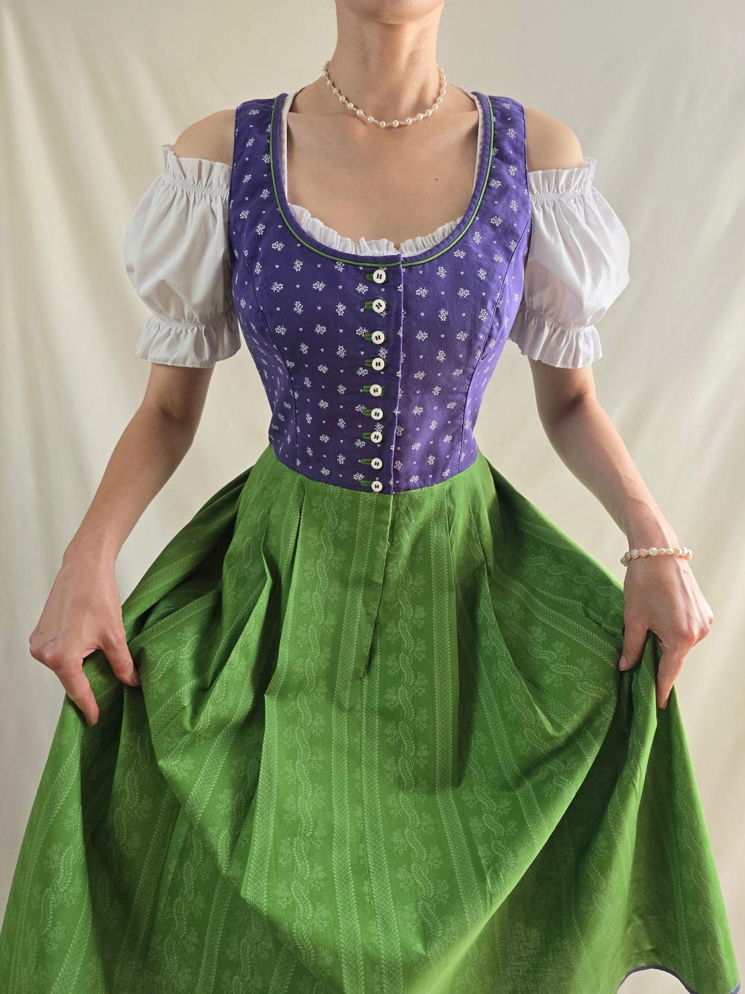 Vintage Dirndl Dress Purple Octoberfest Tracht Dress Bavarian Dress ...