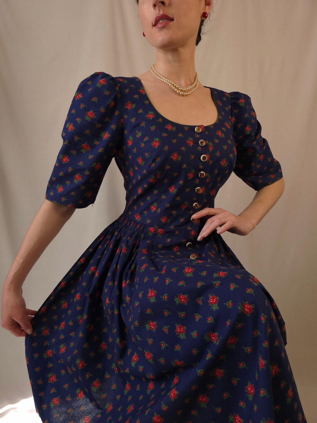Vintage Floral Dress/traditional Austrian Dress Tracht Dirndl Dress ...