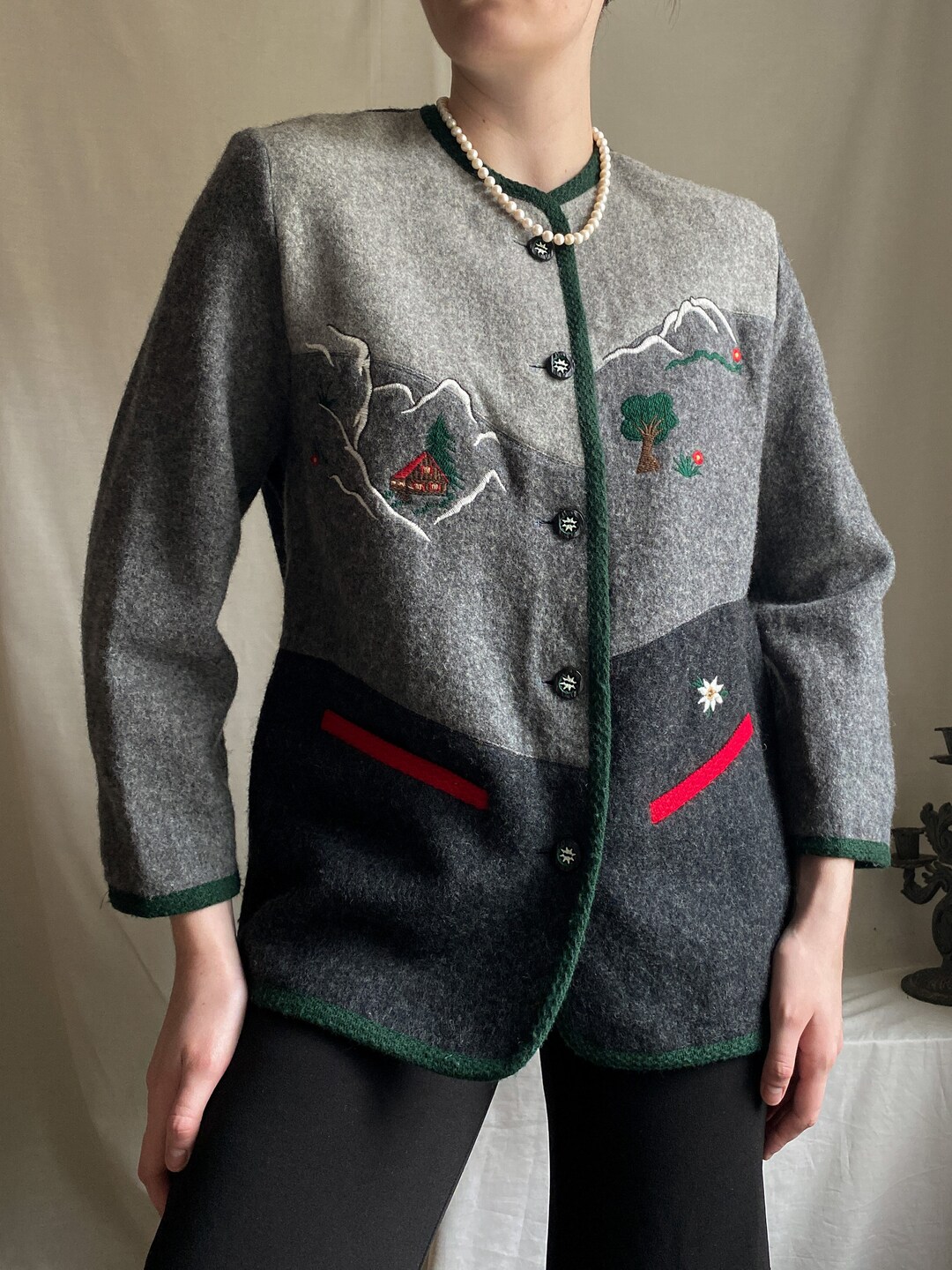 Traditional Austrian Cardigan Wool/tyrolean Cardigan Bavarian Cardigan ...
